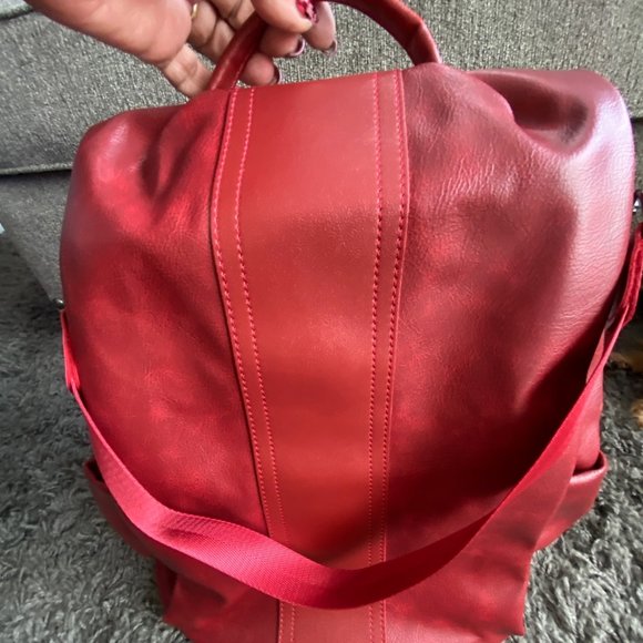 Bags | Brand New Faux Red Backpack Purse | Poshmark